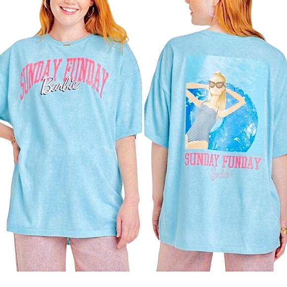 Barbie | Tops | Barbie Sunday Funday Oversized T Shirt | Poshmark